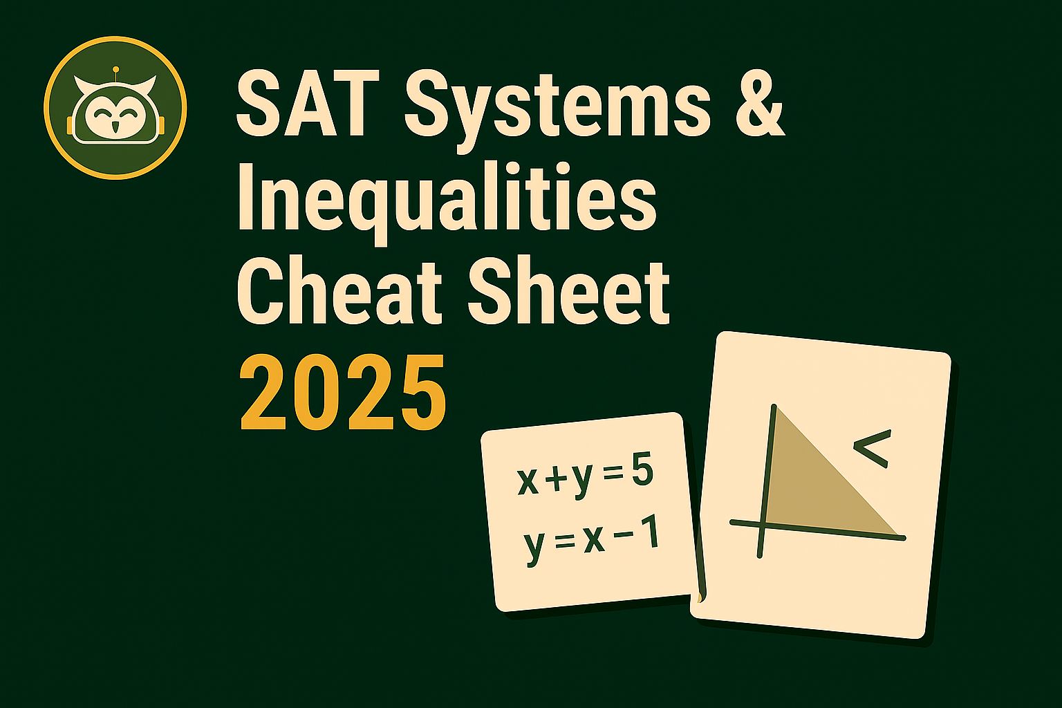 SAT Systems & Inequalities Cheat Sheet 2026 – Solve • Graph • Shade | Pursu
