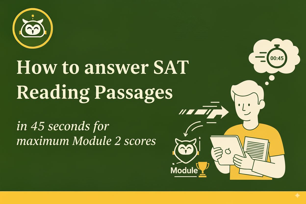 How to answer SAT Reading Passages in 45 seconds for maximum Module 2 ...