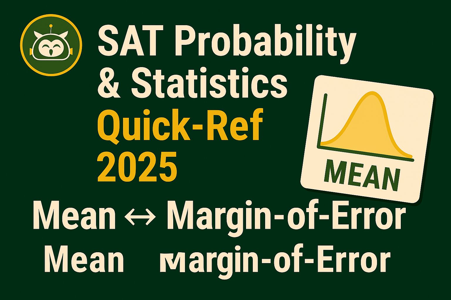 SAT Probability & Statistics Quick-Ref 2026: Mean ↔ Margin-of-Error | Pursu