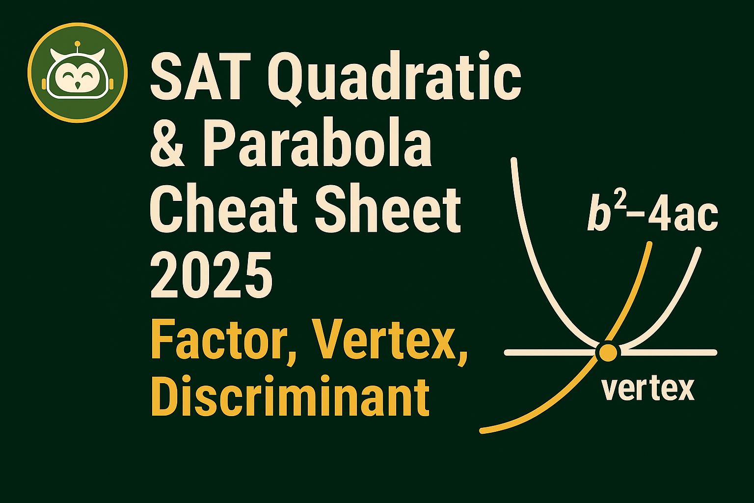 SAT Quadratic & Parabola Cheat Sheet 2026 – Factor, Vertex ...